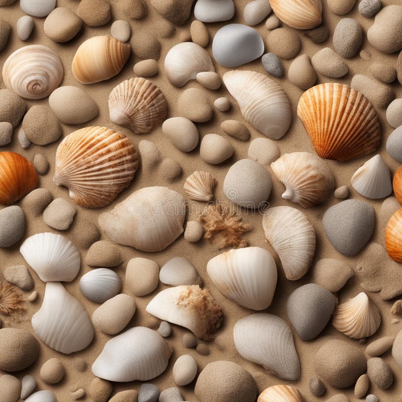 Pile of Desert Sand with Sea Shell and Stone Isolated on White ...