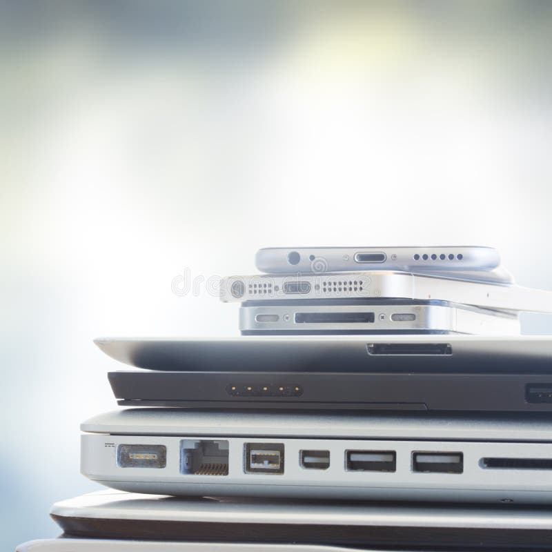 Pile of devices stock photo. Image of computer, cellular - 54507660