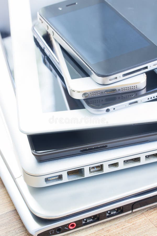 Pile of devices stock photo. Image of computer, cellular - 54507660