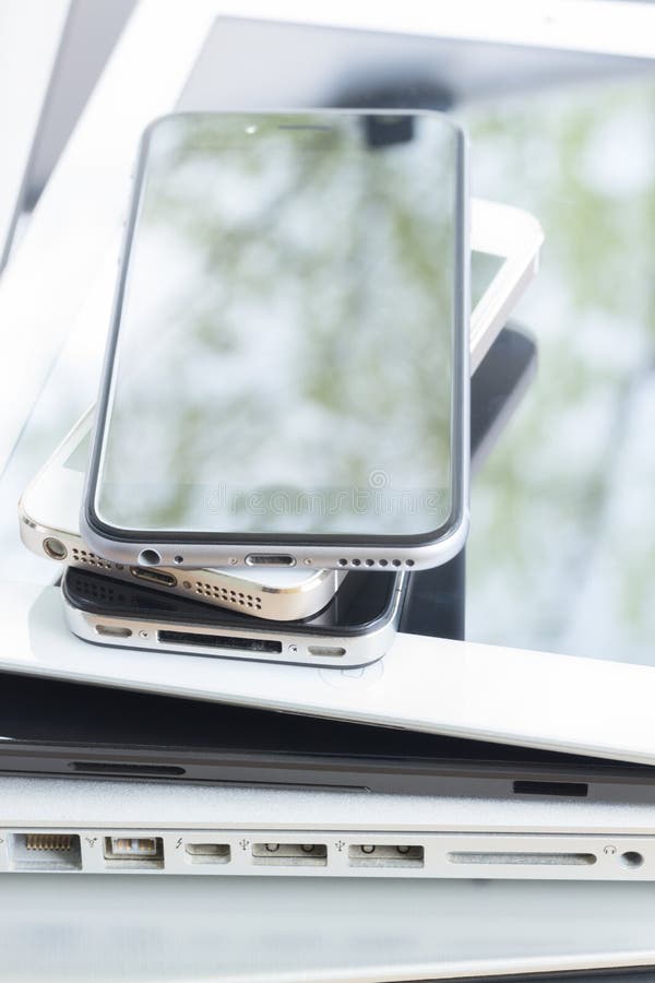 Pile of devices stock photo. Image of mobile, digital - 60661194