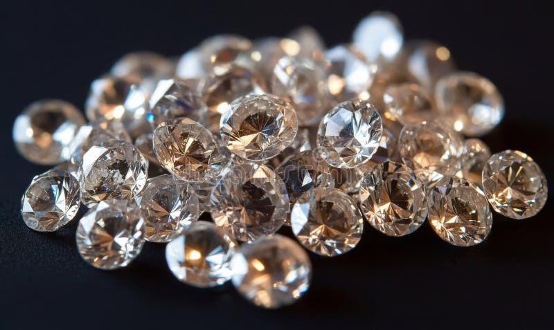 Of a Pile of Diamonds on a Black Background, Representing Wealth and ...