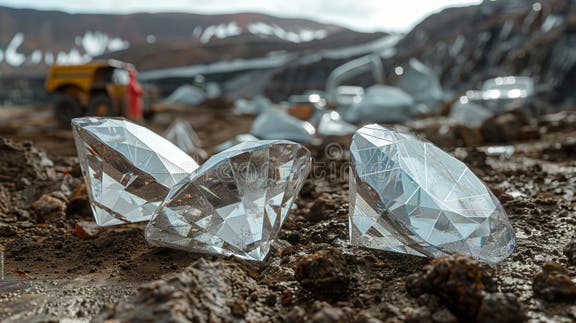 A Pile of Diamonds on the Ground Stock Photo - Image of field, outdoor ...