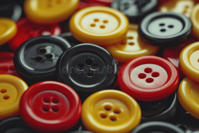 A Pile of Different Colored Buttons on a Table. Perfect for Crafting ...