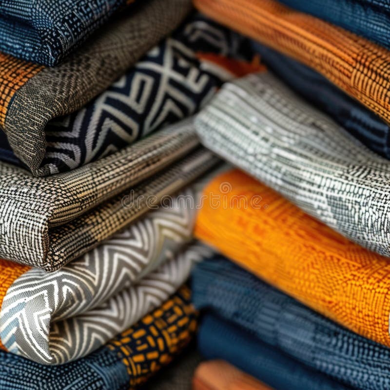 A Pile of Different Colored Fabrics Stacked on Top of Each Other ...