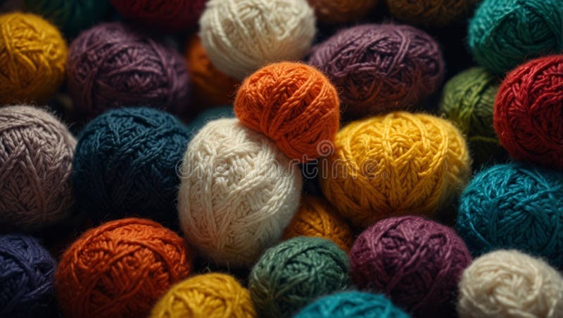 A Pile of Different Colored Knitted Items. Stock Image - Image of wool ...