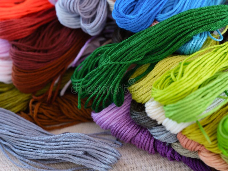Pile of Different Colour Embroidery Threads Stock Photo - Image of pile ...