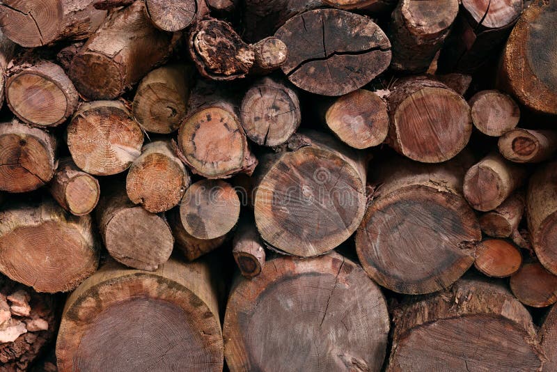 Pile of Different Cut Wood Logs As Background, Closeup Stock Photo ...
