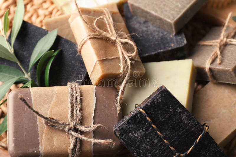 Pile of Different Handmade Soap Bars Stock Photo - Image of background ...