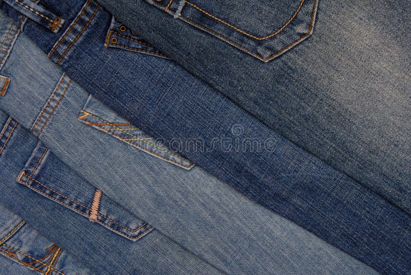 Pile of Different Jeans, Back Side Stock Photo - Image of cloth ...