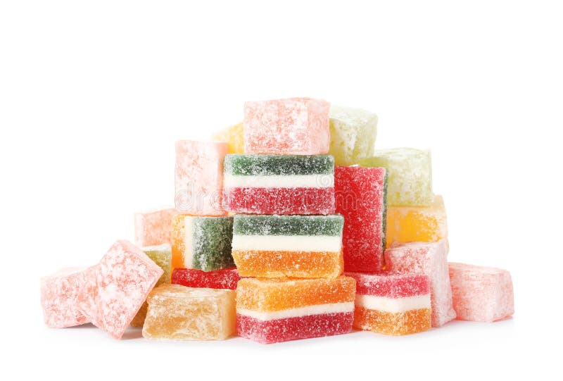 Pile of Different Tasty Sweets on White Background Stock Photo - Image ...