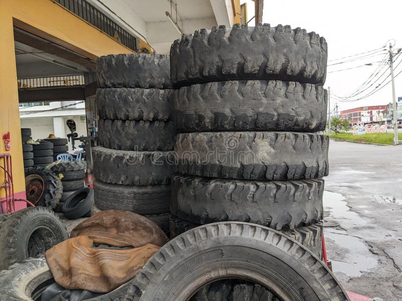 A Pile of Different Types of Used Tires Stock Image - Image of used ...
