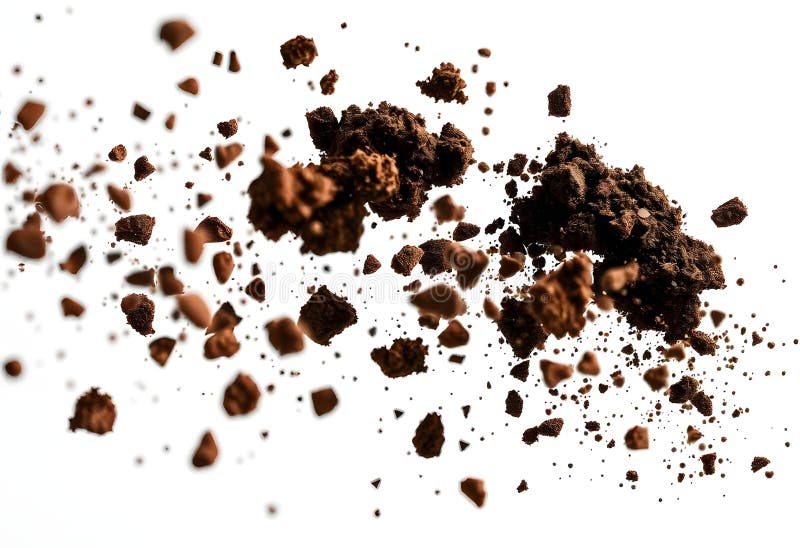 Pile of Dirt with Chunks Falling Isolated on Transparent and White ...