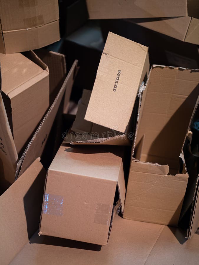 Cardboard Packaging on the Street Stock Image - Image of brown, carton ...