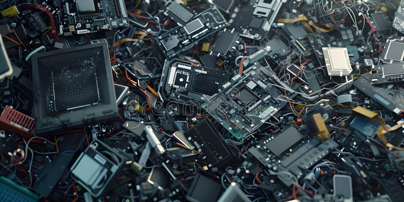 Pile of Discarded Electronics Background, E-Waste Dump Background - Ai ...