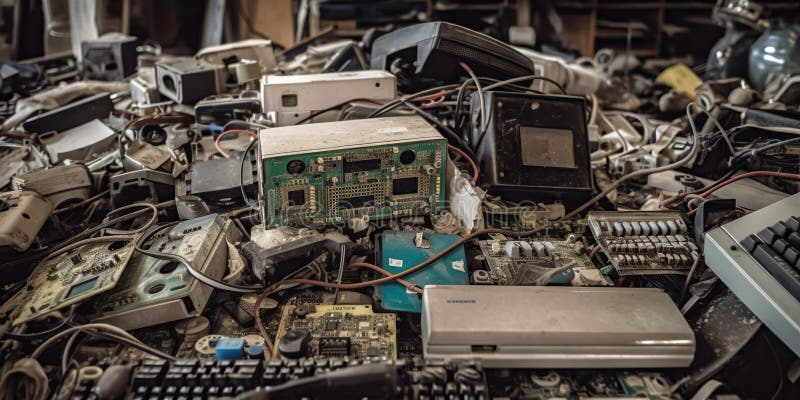 A Pile of Discarded Electronics, Highlighting the Increasing Problem of ...