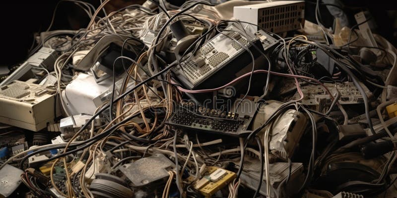 A Pile of Discarded Electronics, Highlighting the Increasing Problem of ...