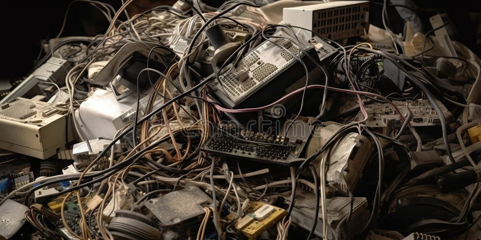 A Pile of Discarded Electronics, Highlighting the Increasing Problem of ...