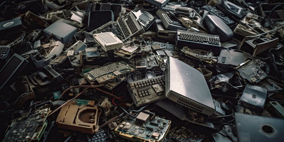 A Pile of Discarded Electronics, Highlighting the Increasing Problem of ...