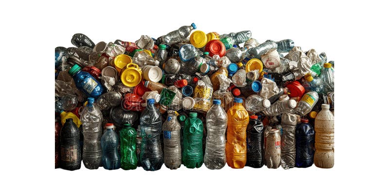 Pile of Discarded Plastic Bottles and Containers. Environmental ...