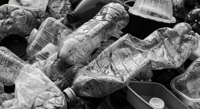 A Pile of Discarded Plastic Bottles and Containers, Some Crushed and ...