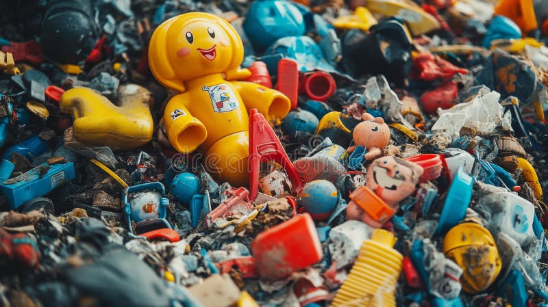 Discarded Plastic Waste, Food Wrappers, Trash Pile on Black Surface ...