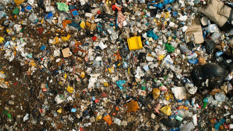 A Pile of Discarded Plastic and Trash in a Landfill Stock Illustration ...