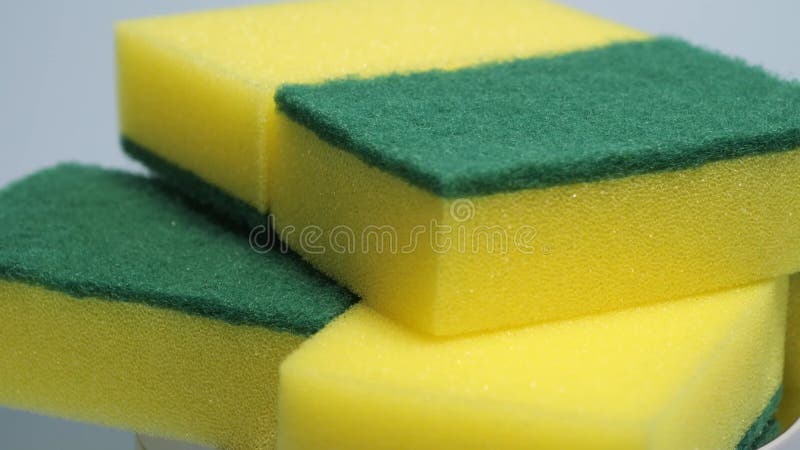 Pile of Dish Sponges Shot from Above Stock Video - Video of cleaning ...