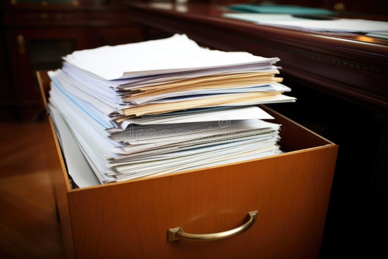 Pile of Divorce Papers Stuffed in a File Cabinet Stock Image - Image of ...