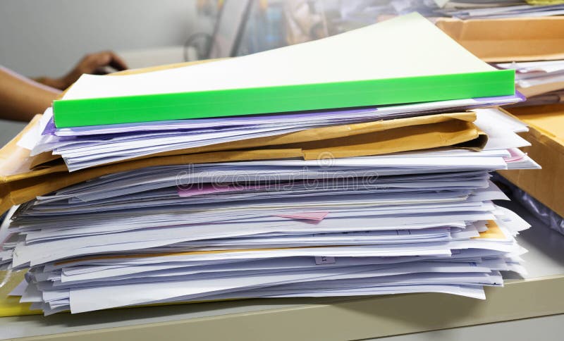 Pile of document in office stock image. Image of equipment - 119997743