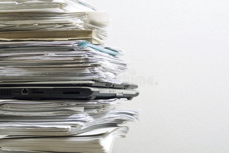 Stack of Files Full of Documents Stock Image - Image of print ...