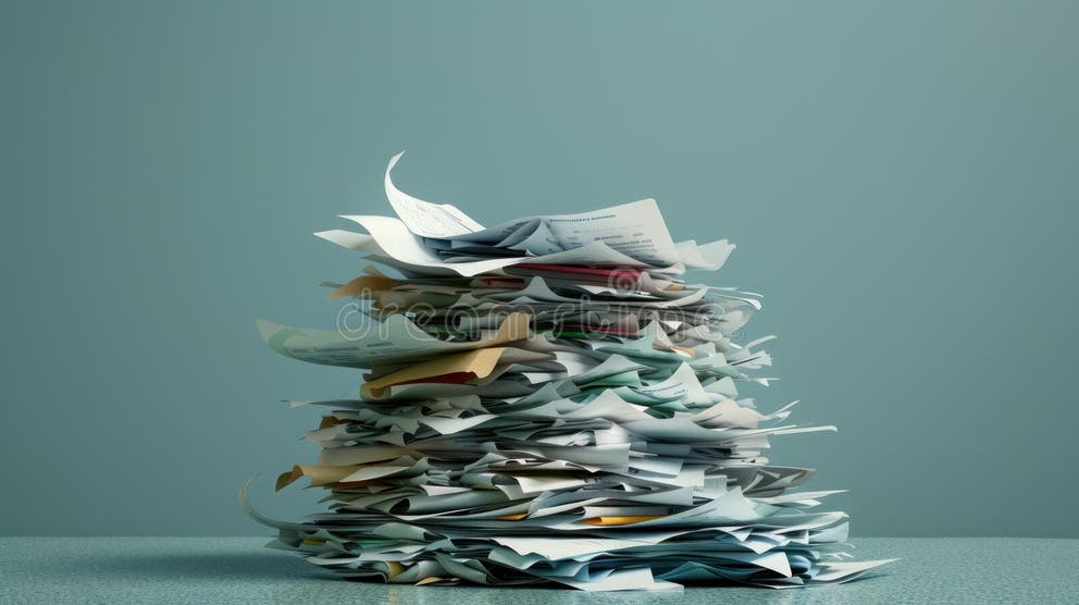 A Pile of Documents with One More Sheet Added on Top, Representing ...