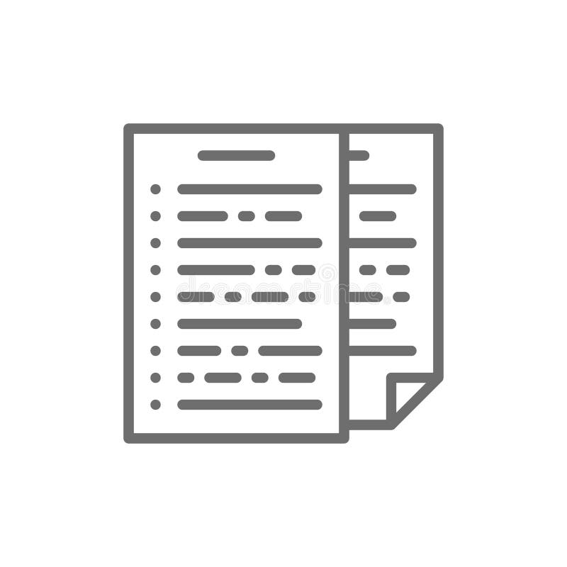 Pile of Documents, Report, Declaration Line Icon. Stock Vector ...