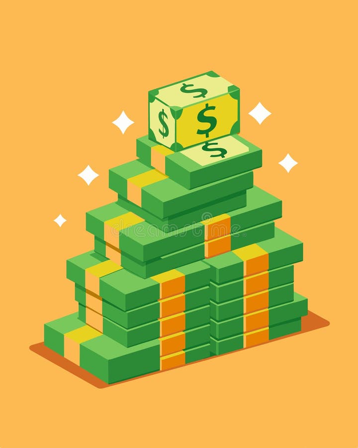 A Pile of Dollar Bills with Each Stack Getting Higher and Higher To ...