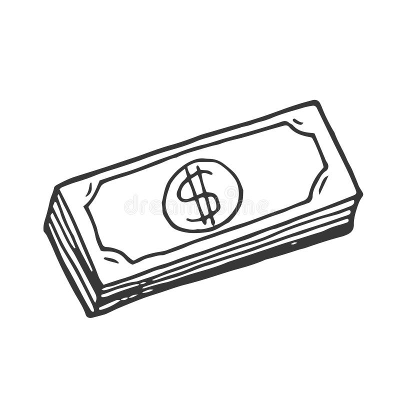 Pile of Dollar Bills. Stack of Money with Dollar Sign Illustration ...