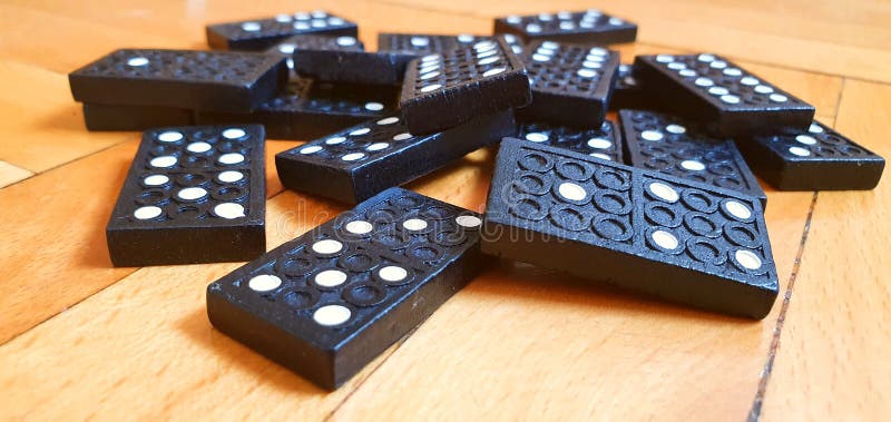 A Pile of Domino Bricks Scattered Randomly Stock Image - Image of floor ...