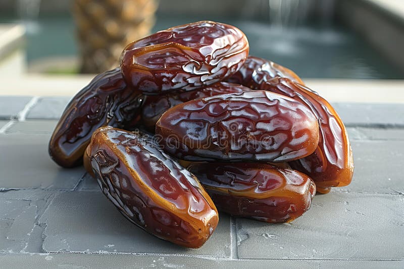 A Pile of Dried Dates Sitting on a Gray Surface, High Quality, High ...