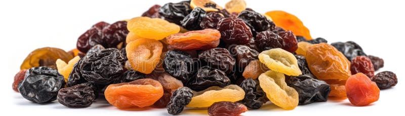 Pile of Dried Fruit on a White Background. Generative AI Stock ...
