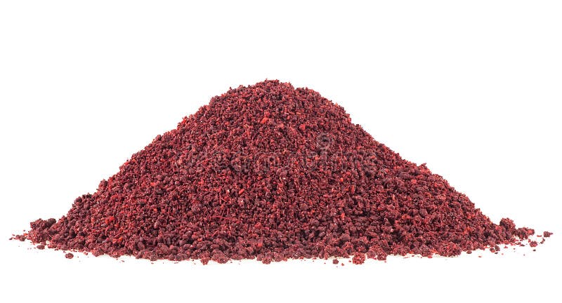 Pile of Dried Ground Sumac Spice Isolated on White Background. Sumac ...