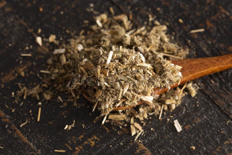 Pile of Dried Horehound on a Rustic Wooden Tabel Stock Image - Image of ...