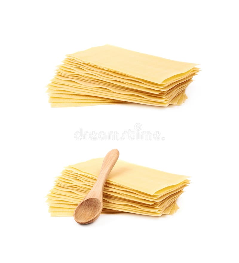 Pile of Dried Lasagna Sheets Isolated Stock Photo - Image of fresh ...