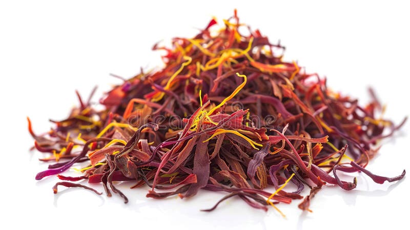 Pile of Dried Saffron Isolated on White . Generative Ai Stock ...