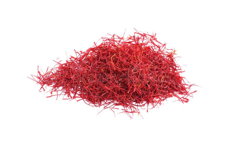 Pile of Dried Saffron Isolated on White, Top View Stock Photo - Image ...