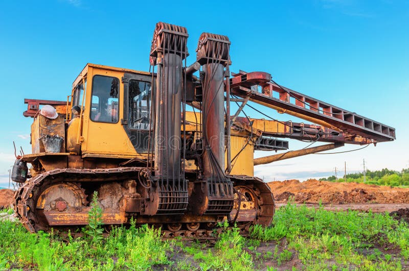 Pile driver stock image. Image of hawser, pile, metal - 187542795