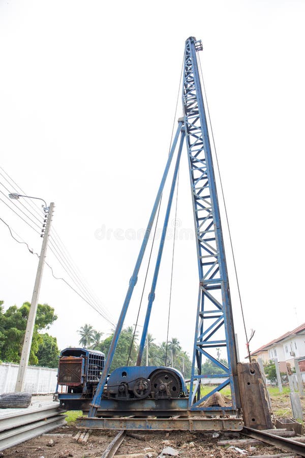 Pile driver stock image. Image of derrick, machine, ground - 63783715