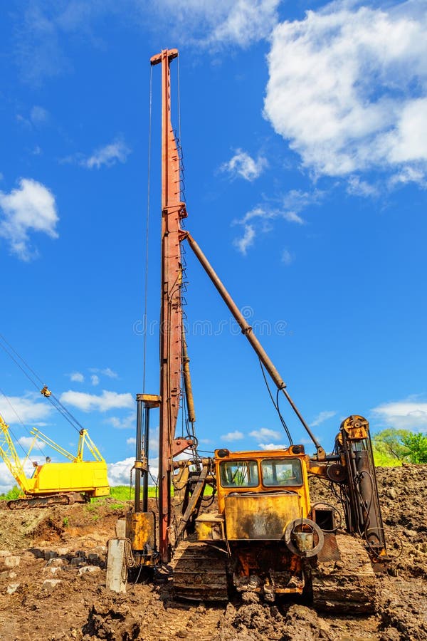 Pile driver stock image. Image of machine, ground, pile - 50338125