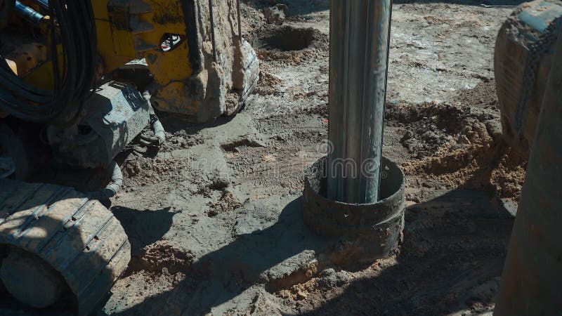 Pile Driver Heavy Machinery for Concrete Pouring at Constructions Stock ...