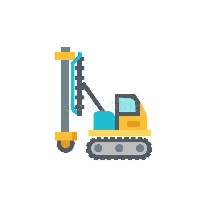 Pile Driver Icon for Foundation Work Stock Image - Illustration of ...