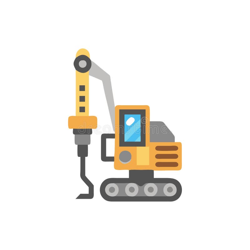 Pile Driver Icon for Structural Support Stock Illustration ...