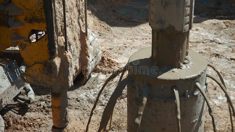 Pile Driver Heavy Machinery for Concrete Pouring at Constructions Stock ...