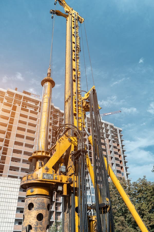 Pile Driver Heavy Machinery for Concrete Pouring at Constructions Stock ...